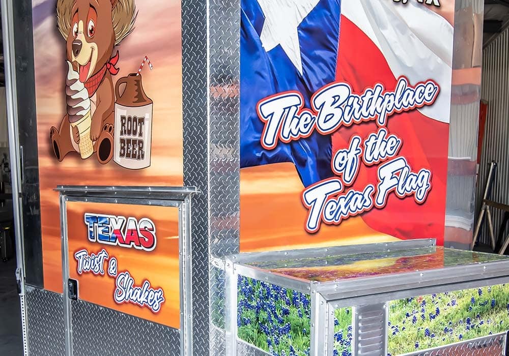 The best Vehicle Wrap - Texas Twist and Shakes Trailer Wrap